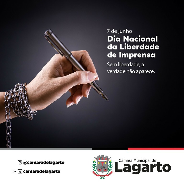 Dia nacional da liberdade de imprensa — Câmara Municipal de Lagarto